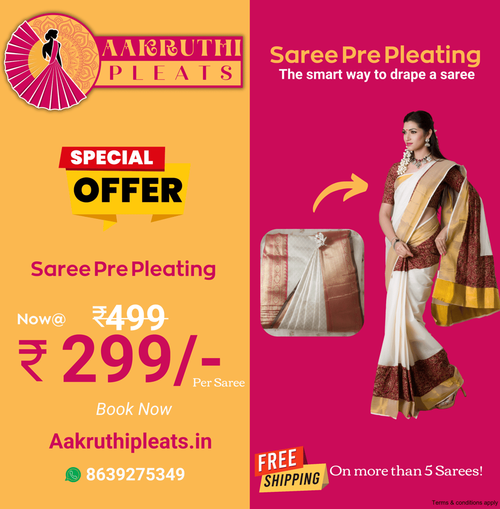 Aakruthi Pleats - Professional Saree Pre Pleating & Box Folding Service ...