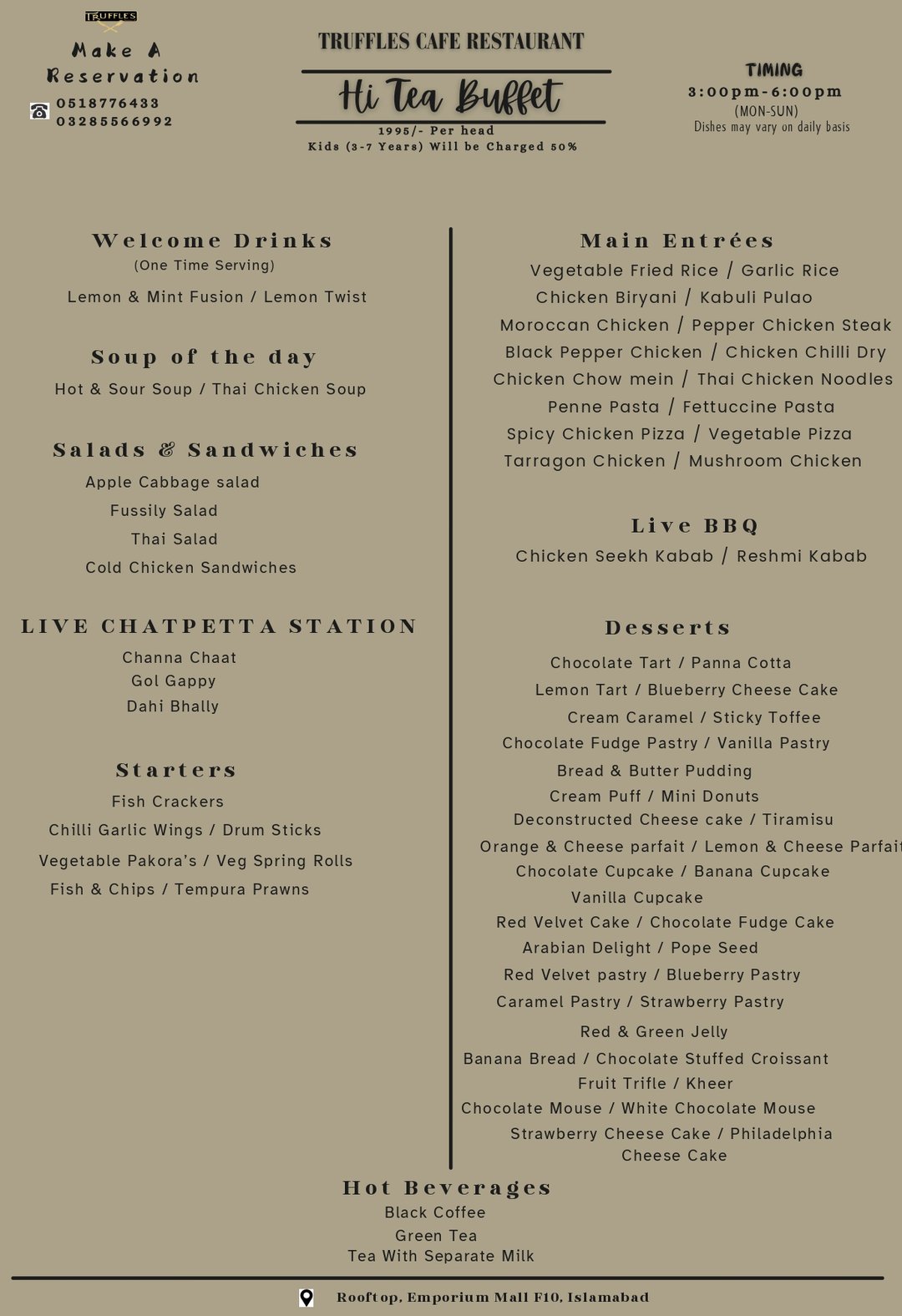 Hi-Tea Buffet | TrufflesCafeRestaurant