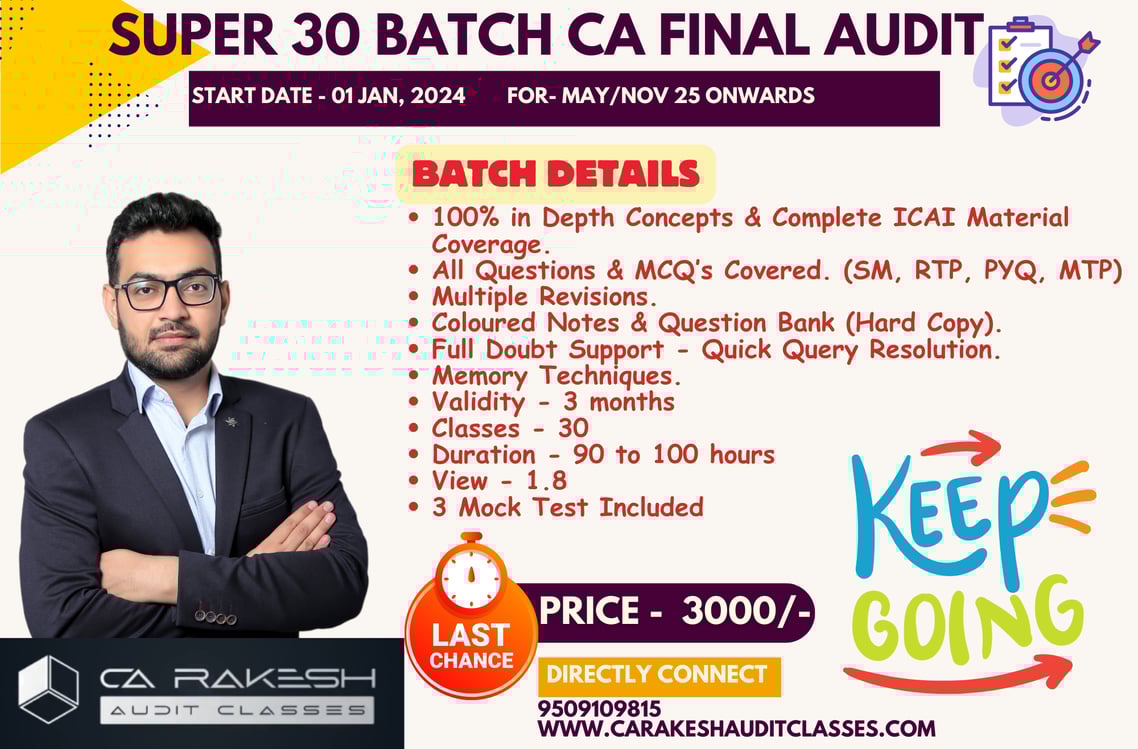 CA Rakesh Audit Classes | CA Rakesh Audit Classes