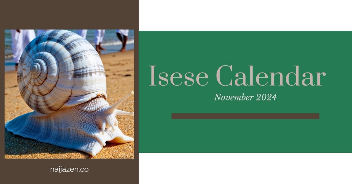 Isese Calendar November 2024 | NaijaZen Spiritual Store