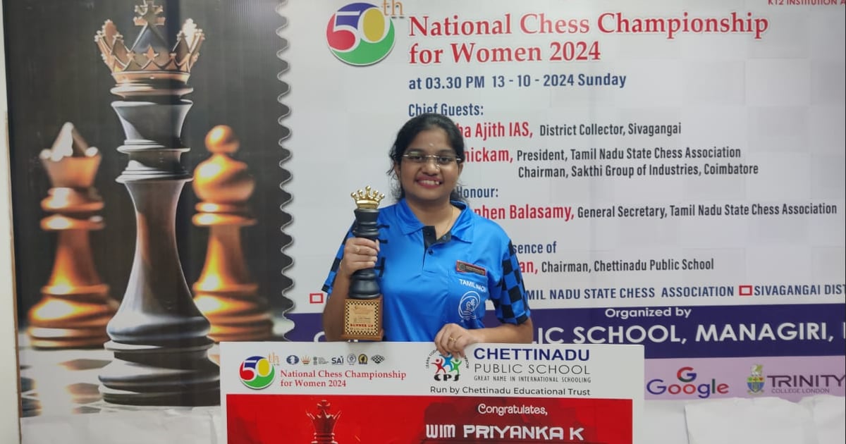 Celebrating K Priyanka's Remarkable Achievement at the 50th National Women's Chess Championship ...