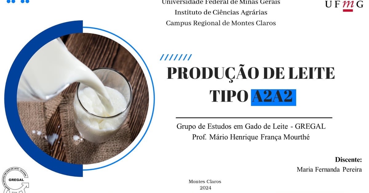 Produção de leite tipo A2 A2