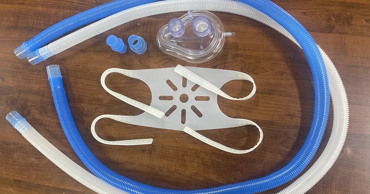 CPAP Ventilator Circuit with Double port mask