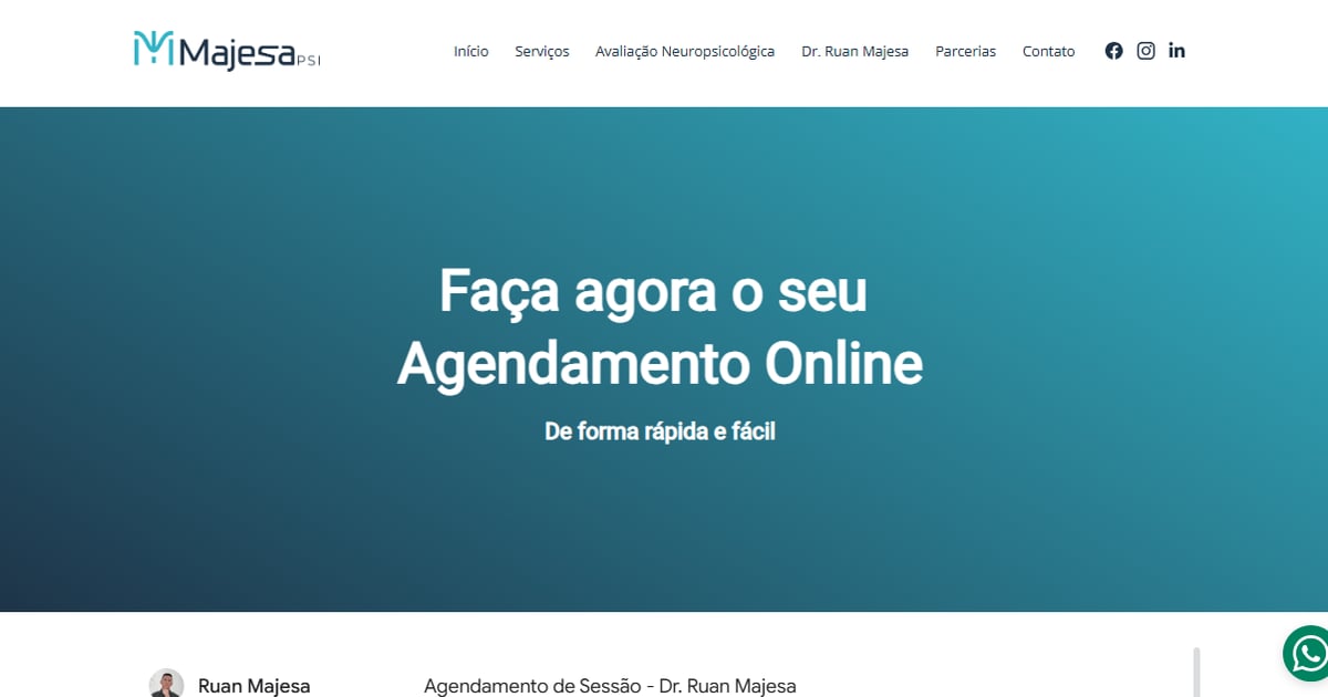 Agendamento Online | Dr. Ruan Majesa | Psicólogo Neuropsicólogo ...