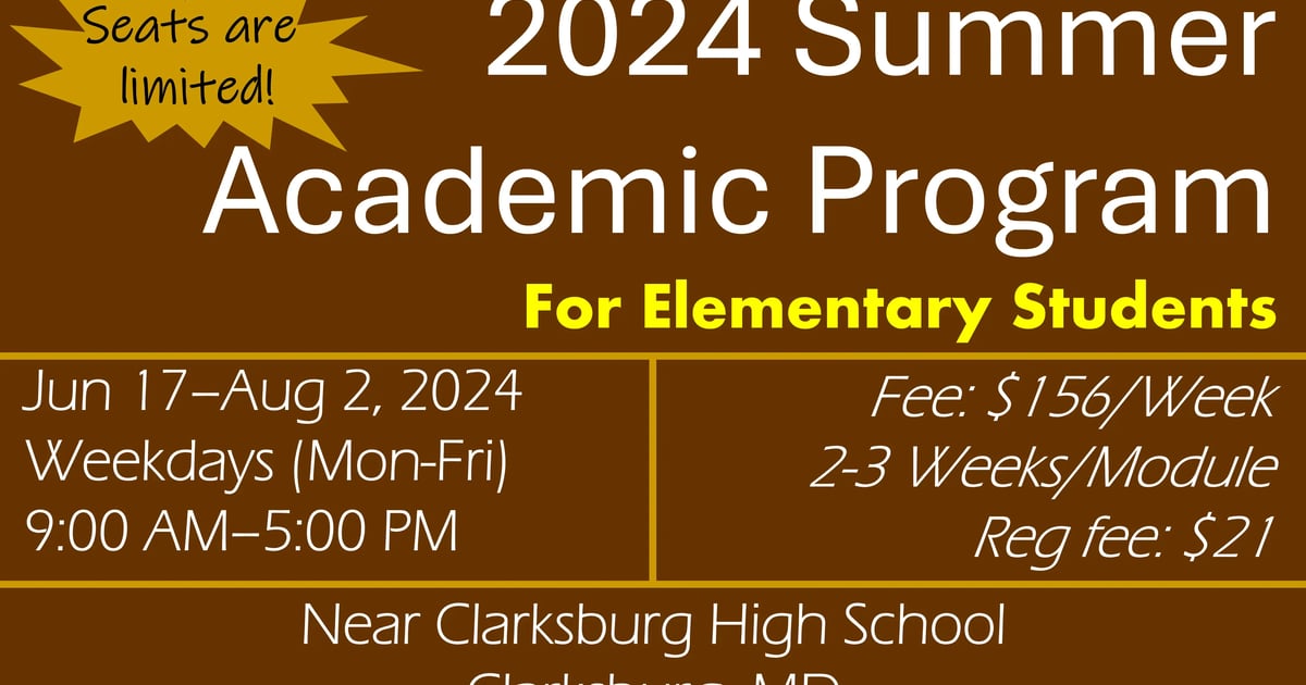 2024 Summer Academic Program for Elementary Students in Clarksburg, MD | Hamsa Vahini Premium ...