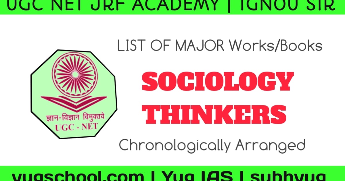 Chronological List of Major Works/Books - Sociological Thinkers | YUG ...