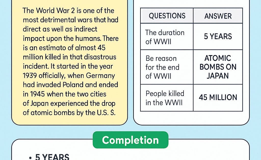 IELTS Table Completion Task – Strategy, Examples & Tips | ieltspath.com