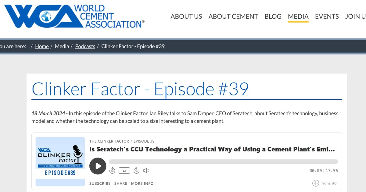 Seratech CEO invited on Clinker Factor to talk about Seratech's ...