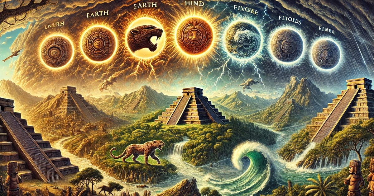 Mitología Maya. Mito tolteca de los Cinco Soles y el origen del mundo ...