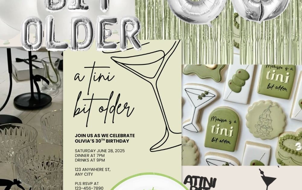 A Tini Bit Older" – A Chic & Affordable Adult Birthday Party Theme | A ...