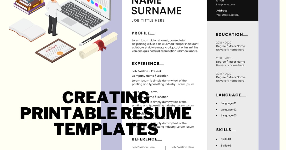 Creating Printable Resume Templates | Vibrant Studio Art