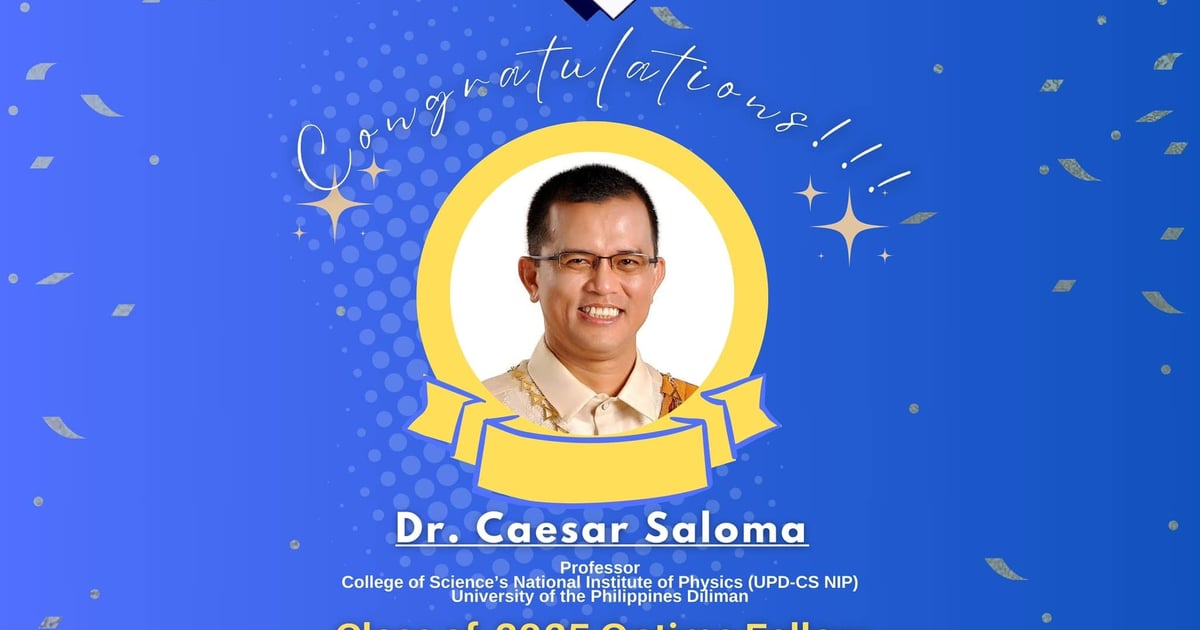 Dr. Caesar Saloma, member of the Optica Fellows Class of 2025 ...