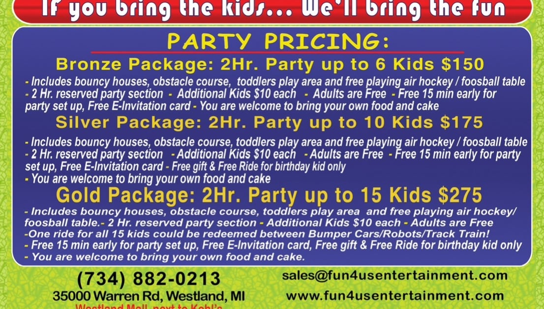 Book Birthday Party with FUN 4 US | Fun 4 US