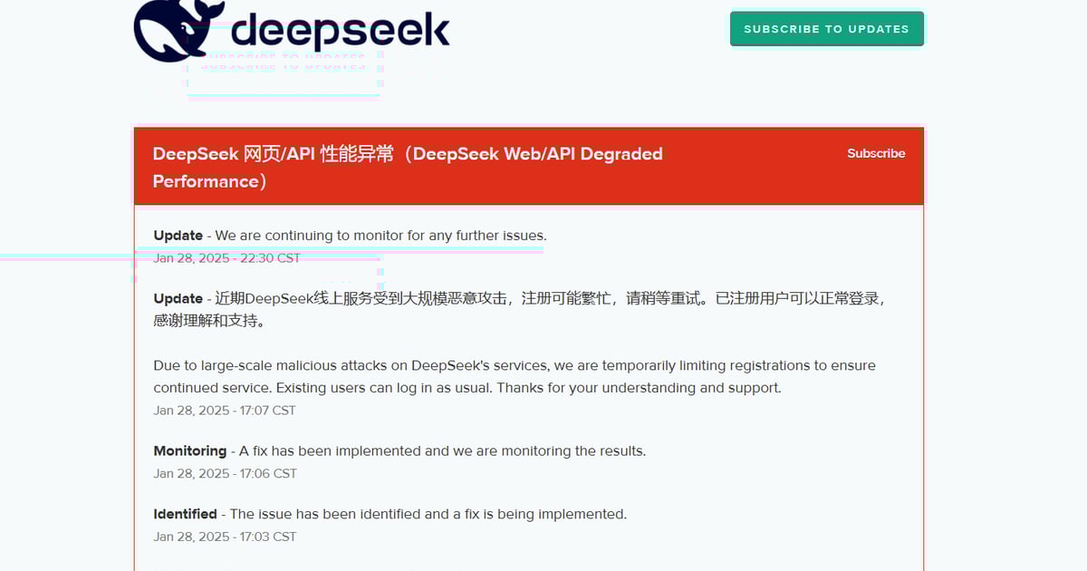 DeepSeek suspends new signups due to a cyberattack | VAPTern