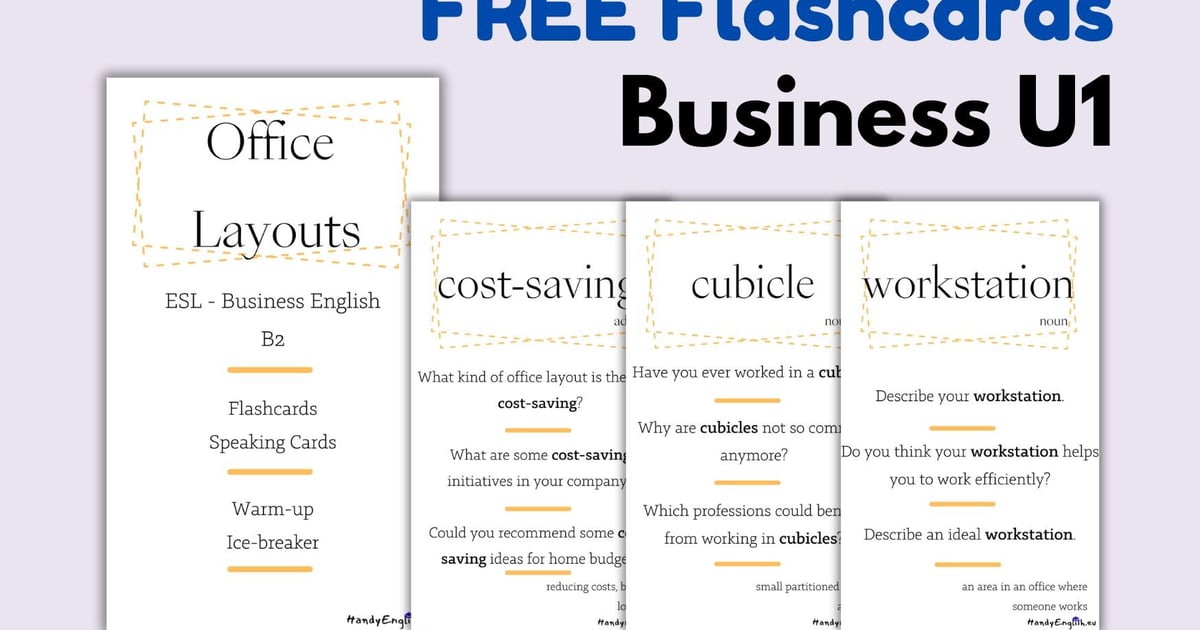 [PDF/PNG] BUSINESS ENGLISH B2 flashcards/speaking cards #1 | Handy ...