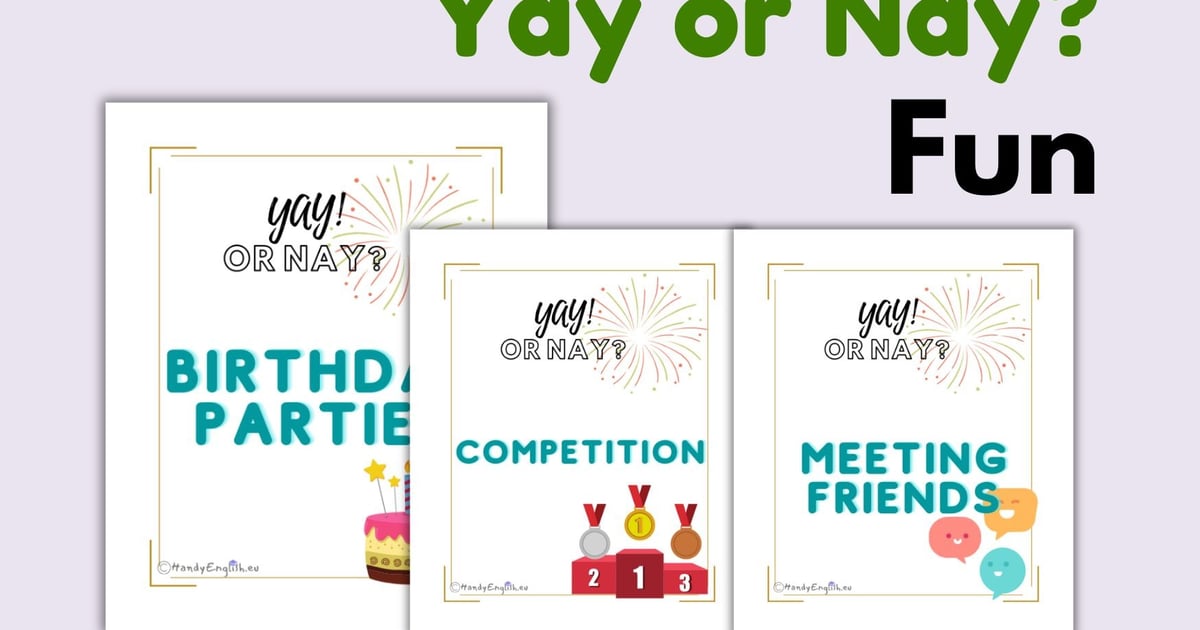 [PDF/PNG] Yay or Nay FUN | Handy English - ESL lesson plans and activities