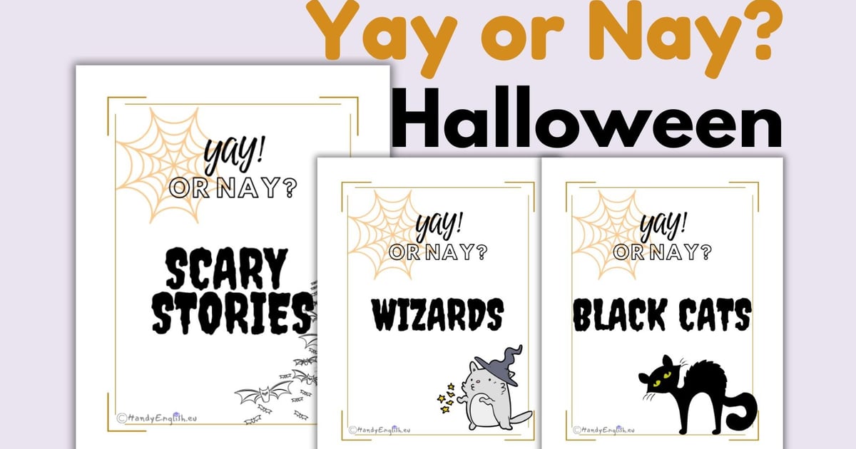 [PDF/PNG] Yay or Nay Halloween Edition | Handy English - ESL lesson ...