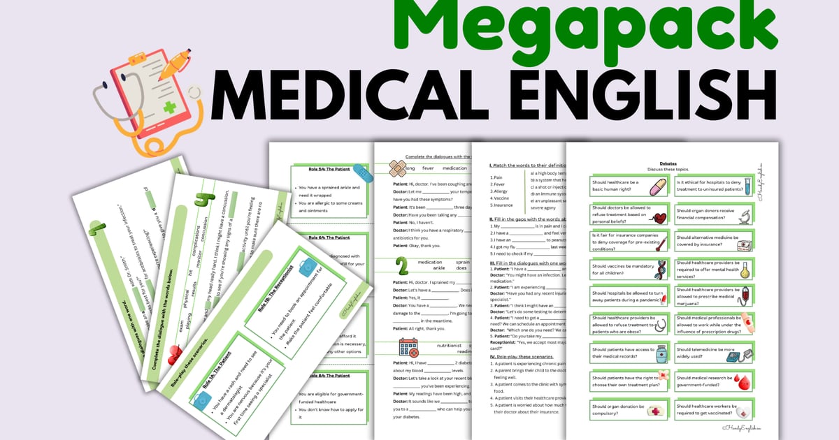 [PDF/PPT] Medical English Pack | Handy English - ESL lesson plans and ...