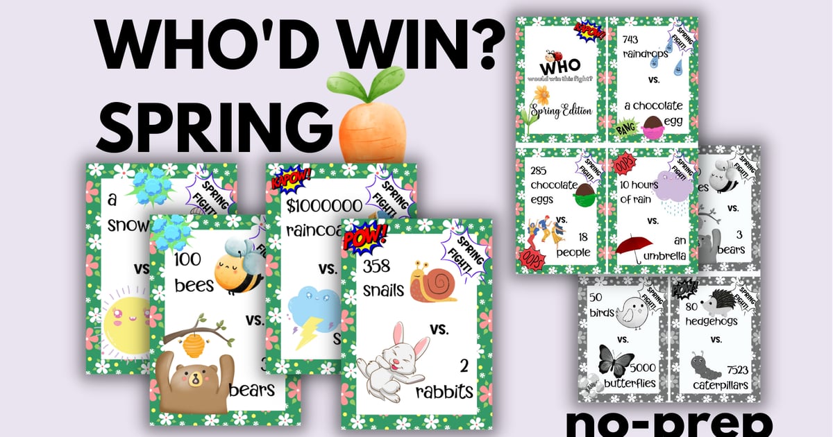 [PDF/PNG] Who'd Win? Spring Edition | Handy English - ESL lesson plans ...