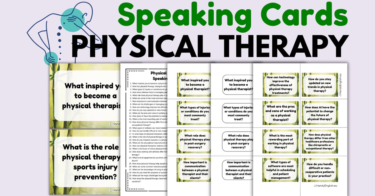 [PDF/PNG] Speaking Cards: English for Physical Therapists - Medical ...