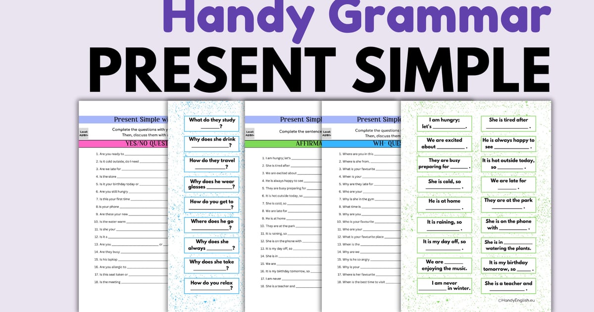[PDF] Handy Grammar: Present Simple | Handy English - ESL lesson plans ...