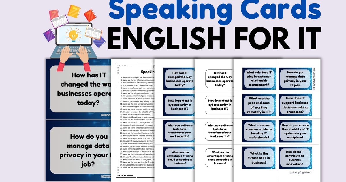 [PDF/PNG] Speaking Cards: English for Information Technology (IT ...