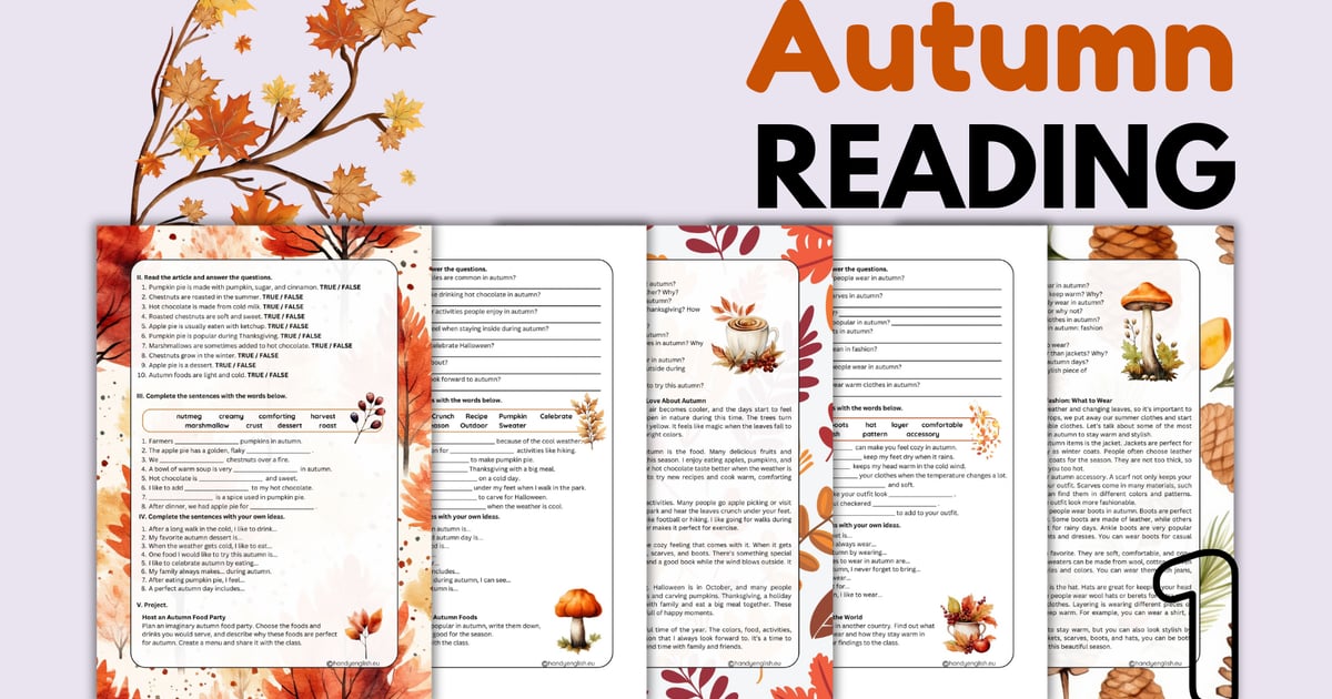 [PDF] Reading Comprehension for teens and adults: AUTUMN: part 1 ...