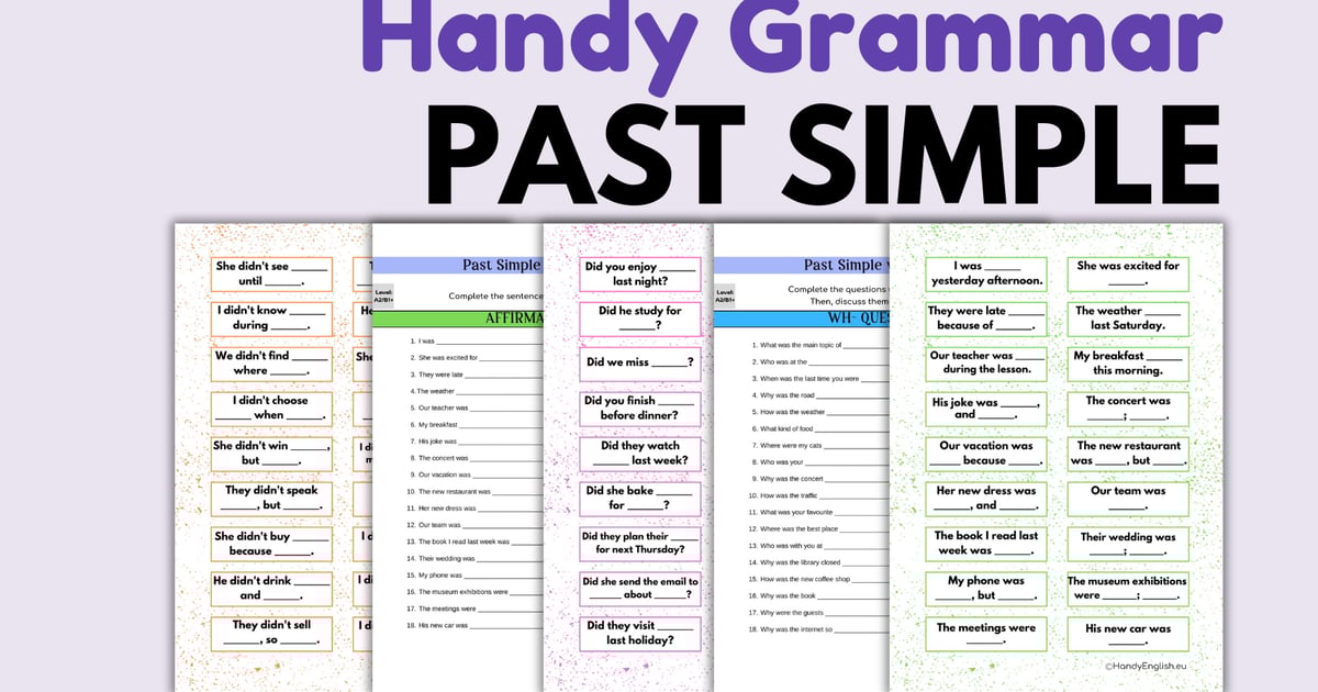 [PDF] Handy Grammar: Past Simple | Handy English - ESL lesson plans and ...