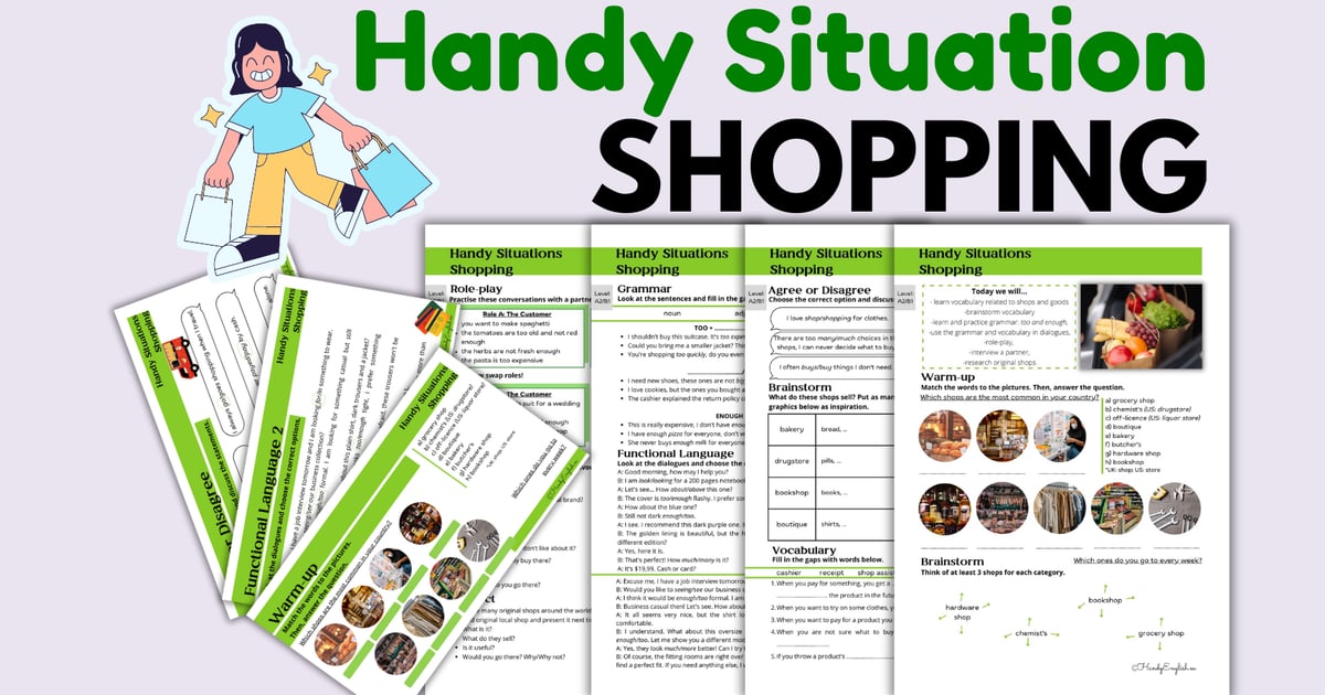 [PDF/PPT] Handy Situations: Shopping | Handy English - ESL lesson plans ...