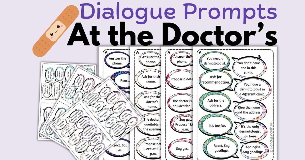 [PDF/PNG] Dialogue Prompts: At the Doctor's | Handy English - ESL ...