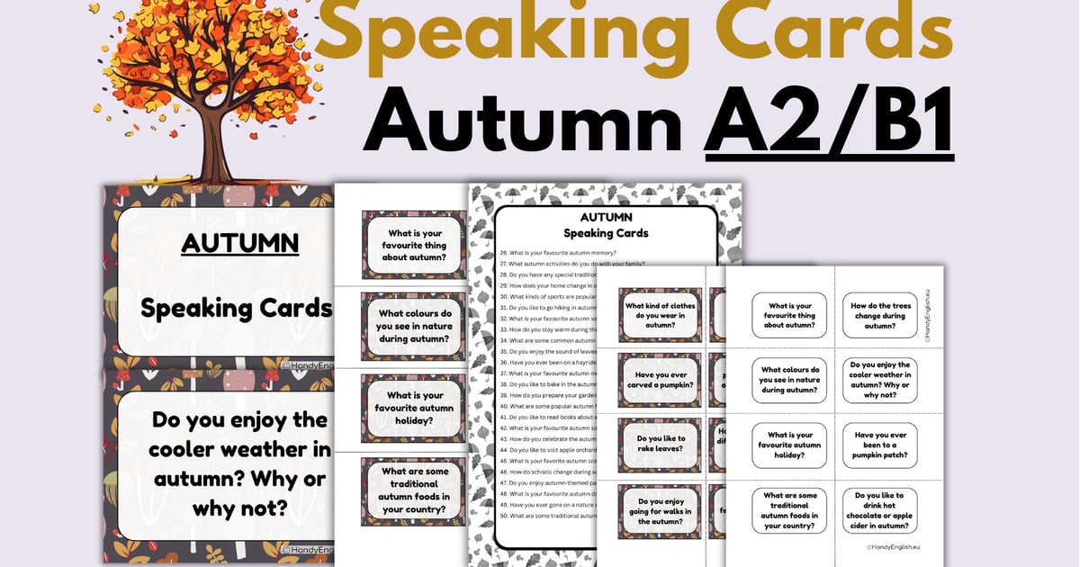 [PDF/PNG] Speaking Cards: Autumn | Handy English - ESL lesson plans and ...