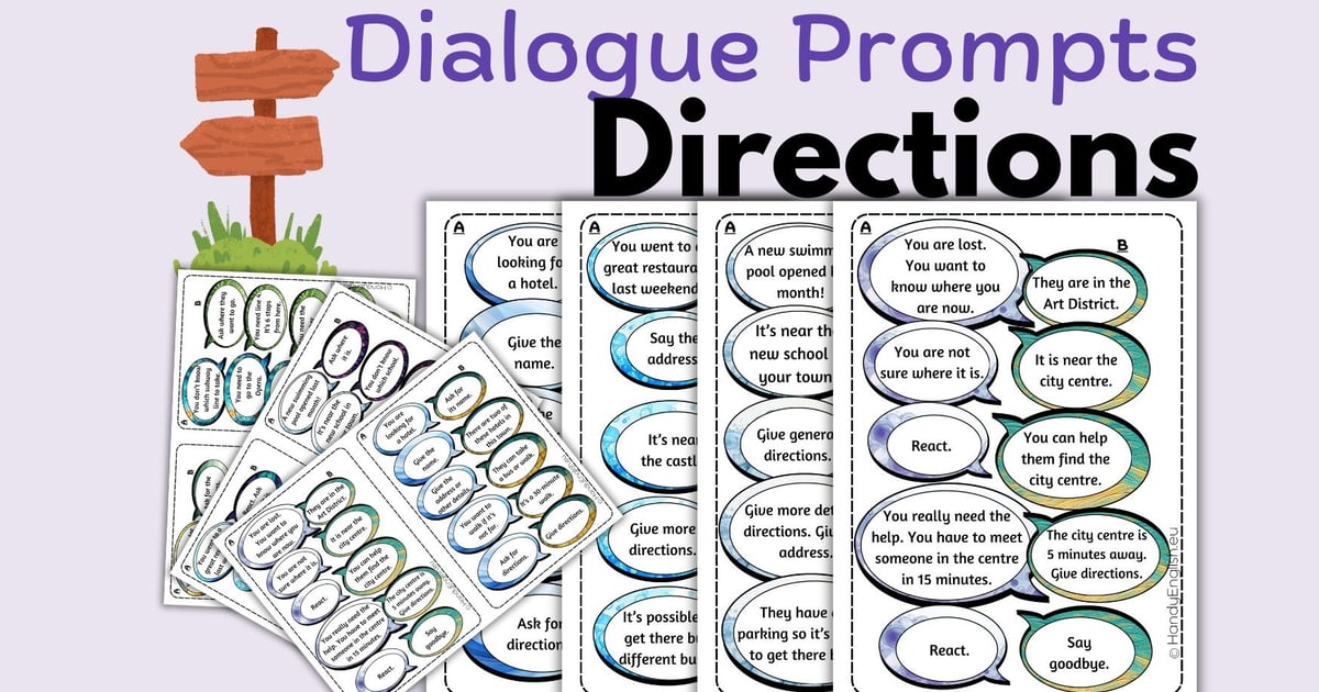 [PDF/PNG] Dialogue Prompts: Asking for Directions | Handy English - ESL ...