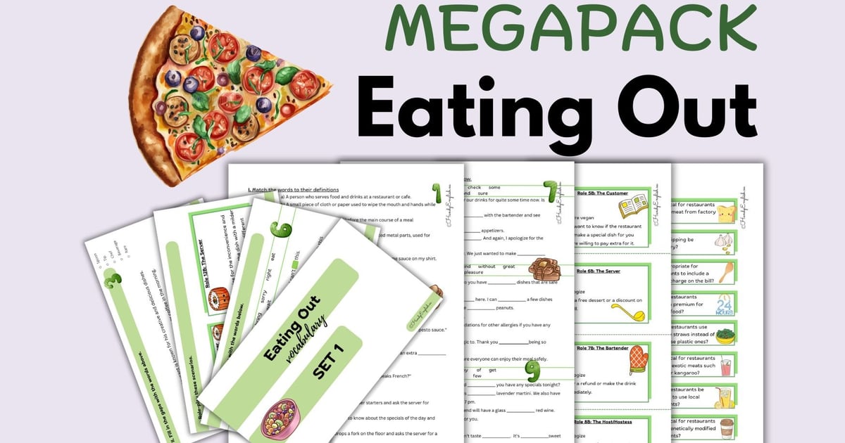 [PDF/PPT] Megapack: Eating Out | Handy English - ESL lesson plans and ...