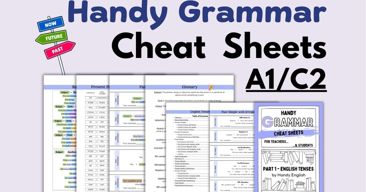 [PDF] E-BOOK: English Grammar Cheat Sheets for Teachers and Students ...