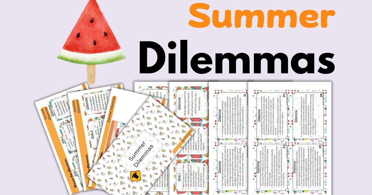 [PDF/PPT] SUMMER: Dilemmas | Handy English - ESL lesson plans and ...