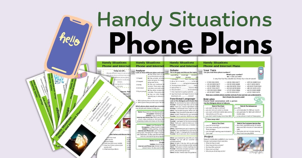 [PDF/PPT] Handy Situations: Phone and Internet Plans | Handy English ...