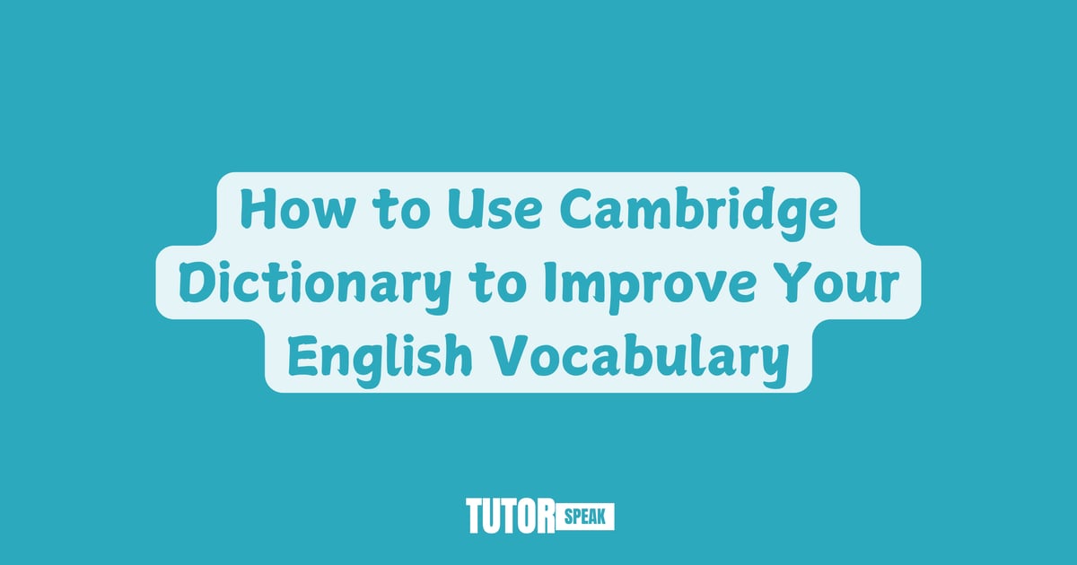How to Use Cambridge Dictionary to Improve Your English Vocabulary ...