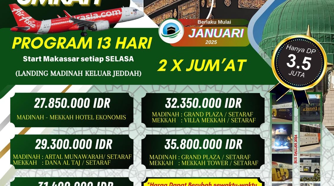 Paket 13 Hari Berangkat Selasa | PT Prima Unggul Global