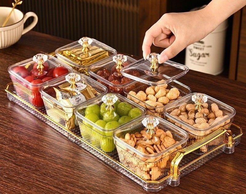 Tempat Snack Mewah dengan Tutup Kristal: Elegan dan Fungsional untuk ...