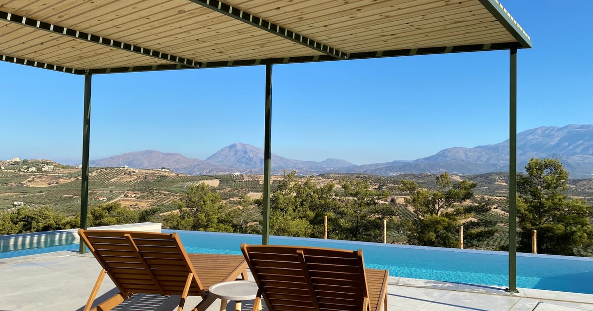 Modern hillside retreats in Sivas, Crete with stunning views | Hillside ...