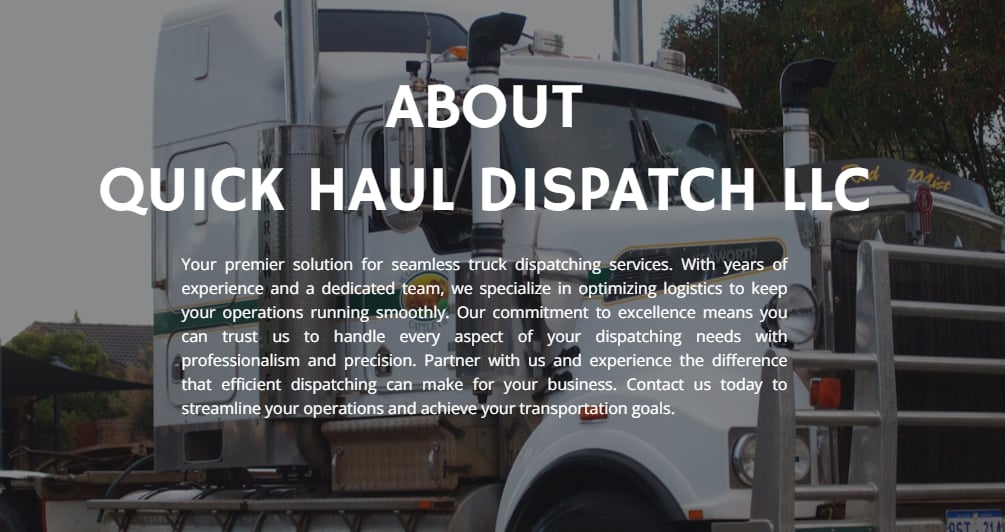 Quick Haul Dispatch LLC | Trusted Truck Dispatching Company | Quick Haul Dispatch LLC