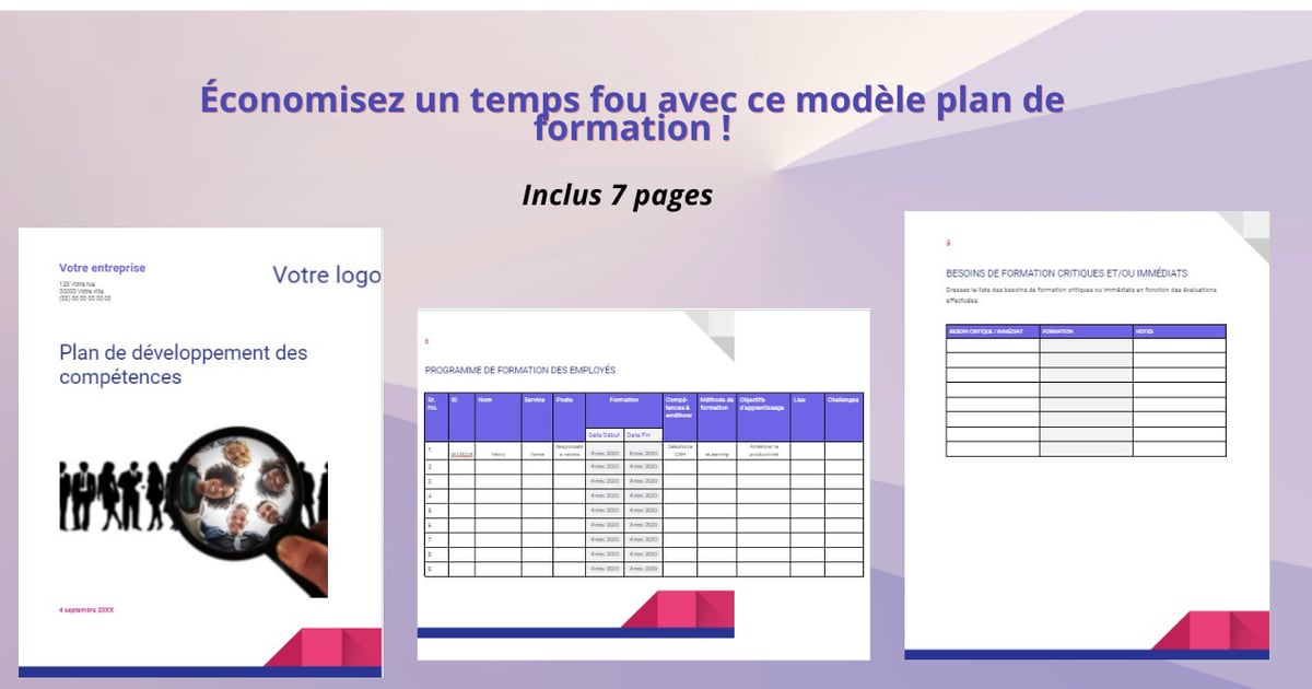 Gagnez du temps avec nos modèles de plans de formation Word | Skills Motion