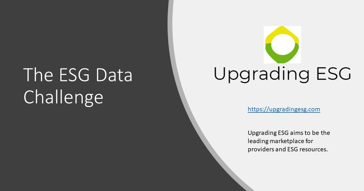 The ESG Data Challenge | Upgrading ESG