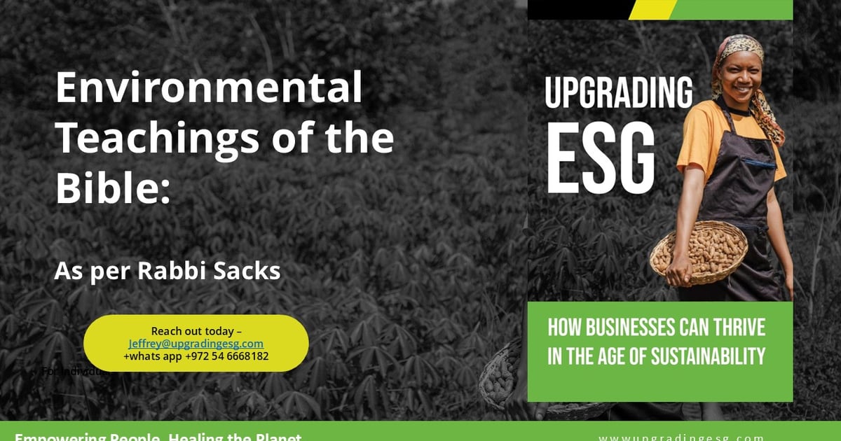 Environmental Teachings of the Bible | Upgrading ESG