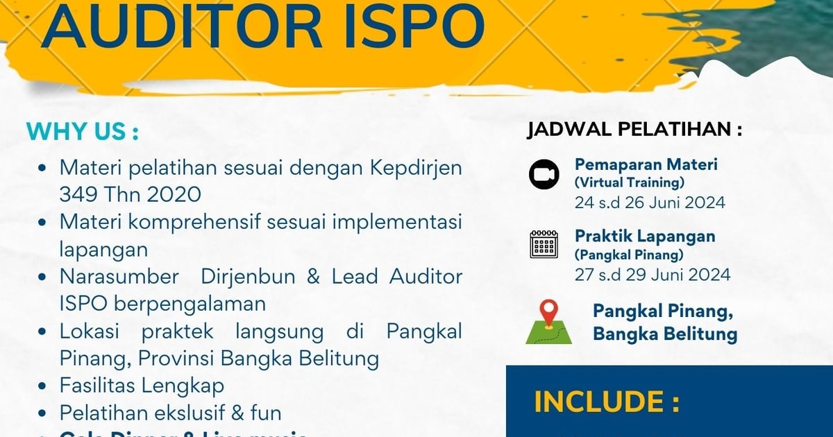 Pelatihan Auditor ISPO 2025 Terpercaya | Titian Karsa Mandiri