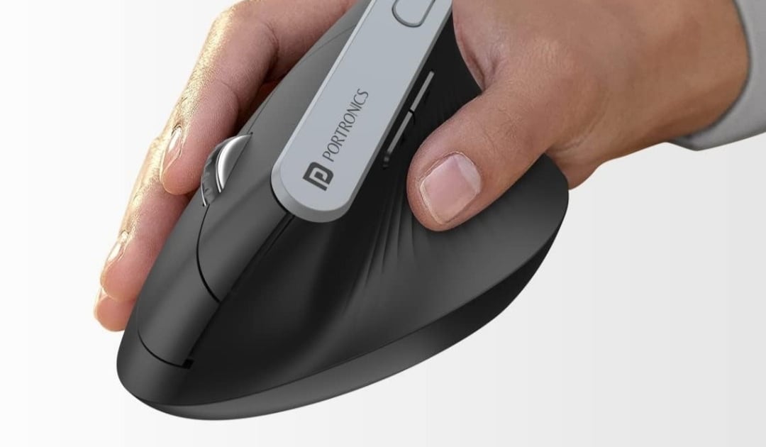 Portronics Toad Ergo Vertical Advanced Wireless Ergonomic Mouse 2.4Ghz ...