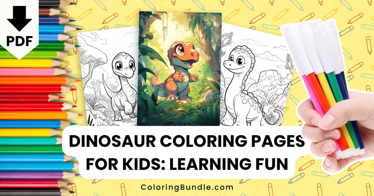 Dinosaur Coloring Pages for Kids: Prehistoric Learning Fun