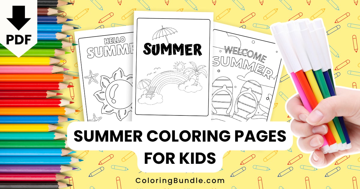 Summer Coloring Pages for Kids: Vacation Learning Activities