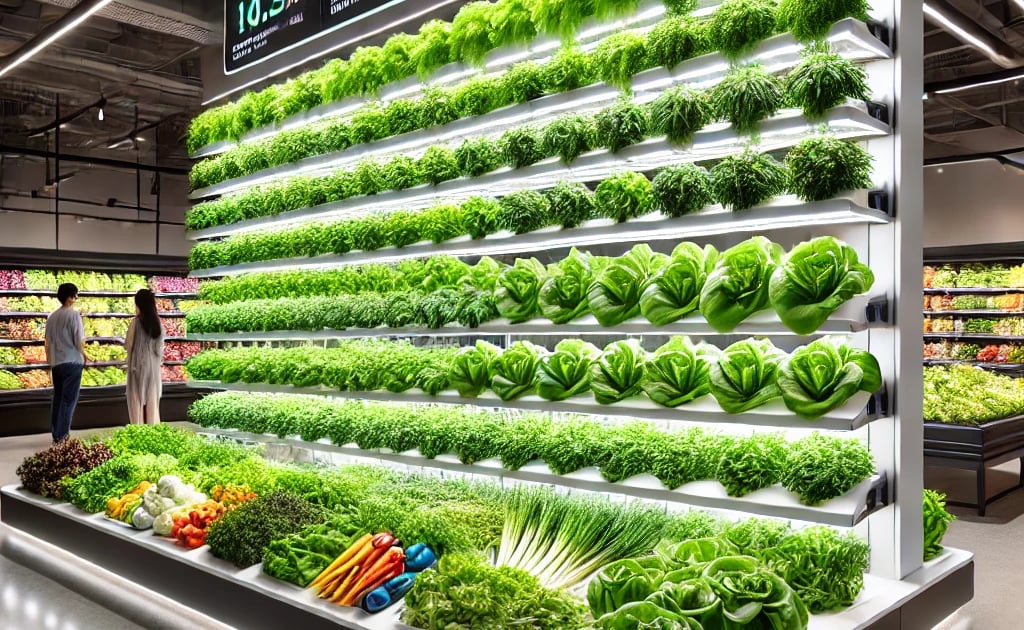 New Horizon, Application of Vertical Farming inside Supermarkets | Farm ...