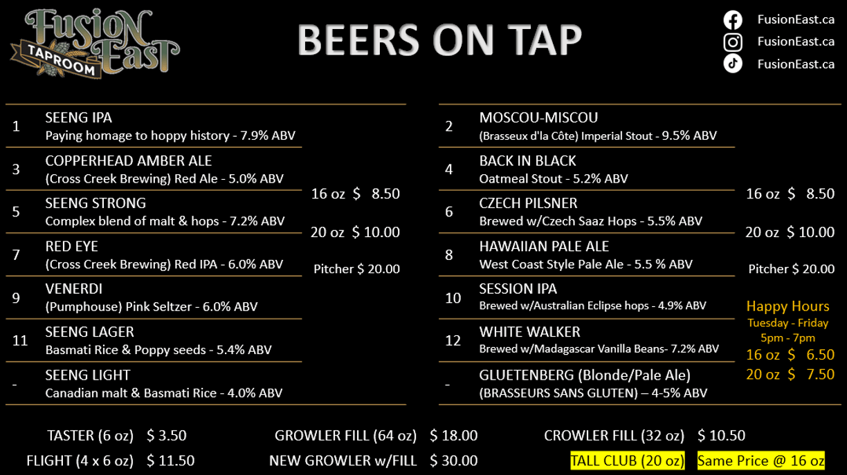 Fusion East Taproom | Fusion East Taproom